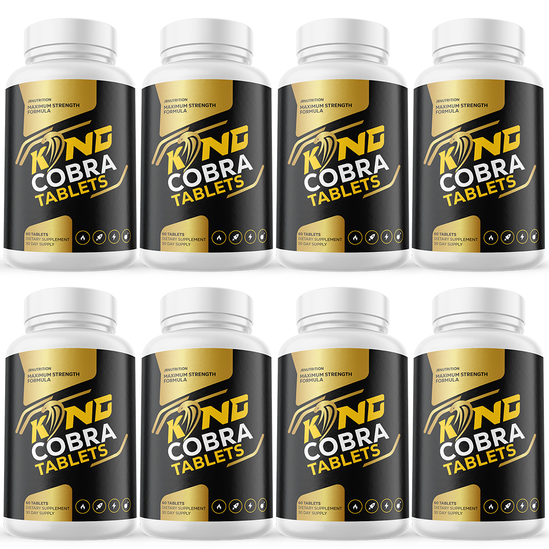 King Cobra Tablets - Support Men's Vitality and Daily Energy - 8 Bottl ...
