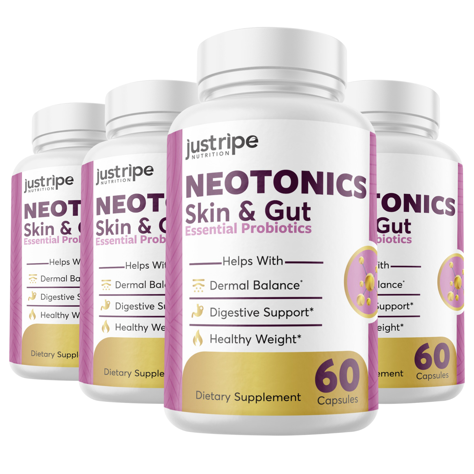 4 Pack Neotonics - Neotonics Skin & Gut Probiotics Supplement Pills ...